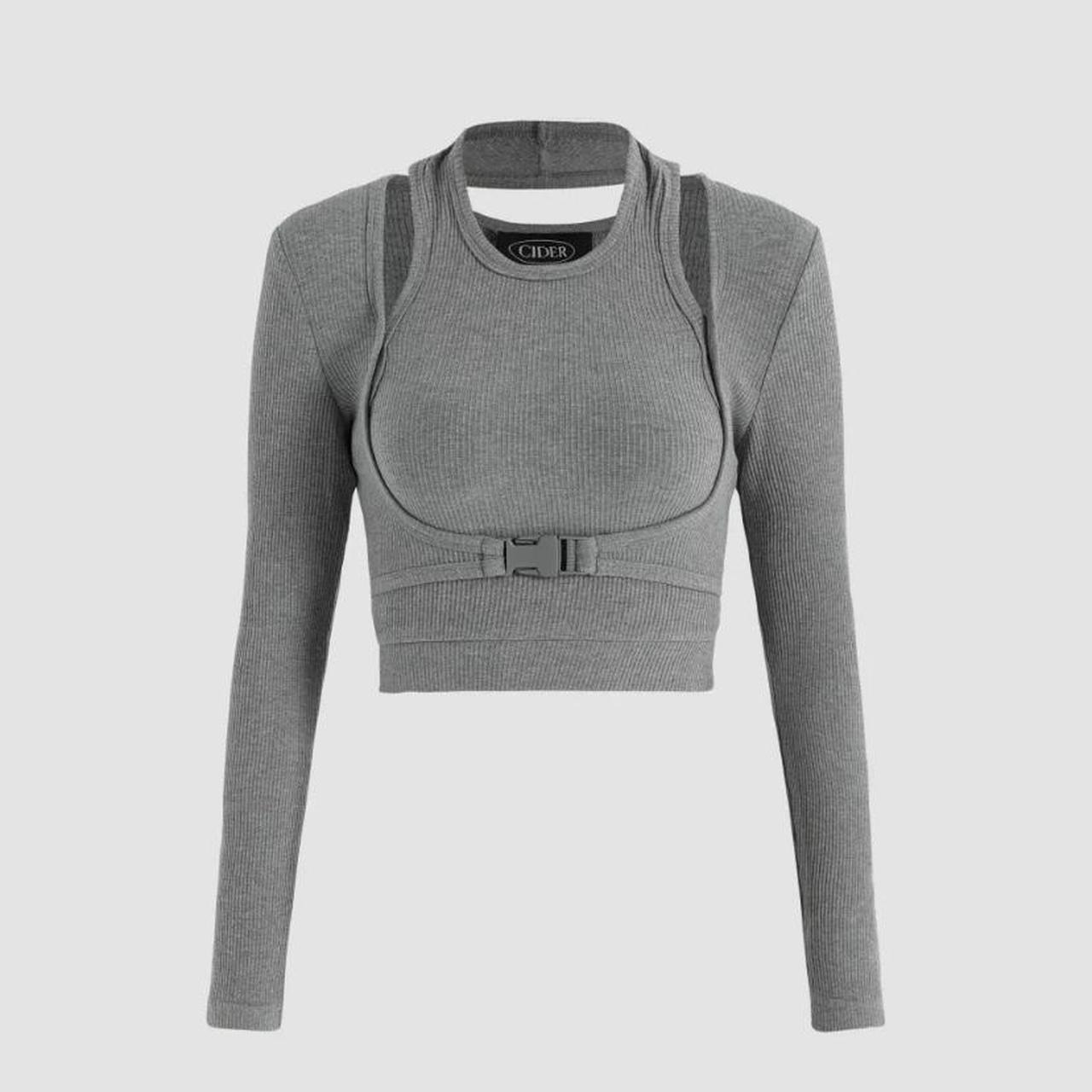 Women's Grey Crop-top | Depop