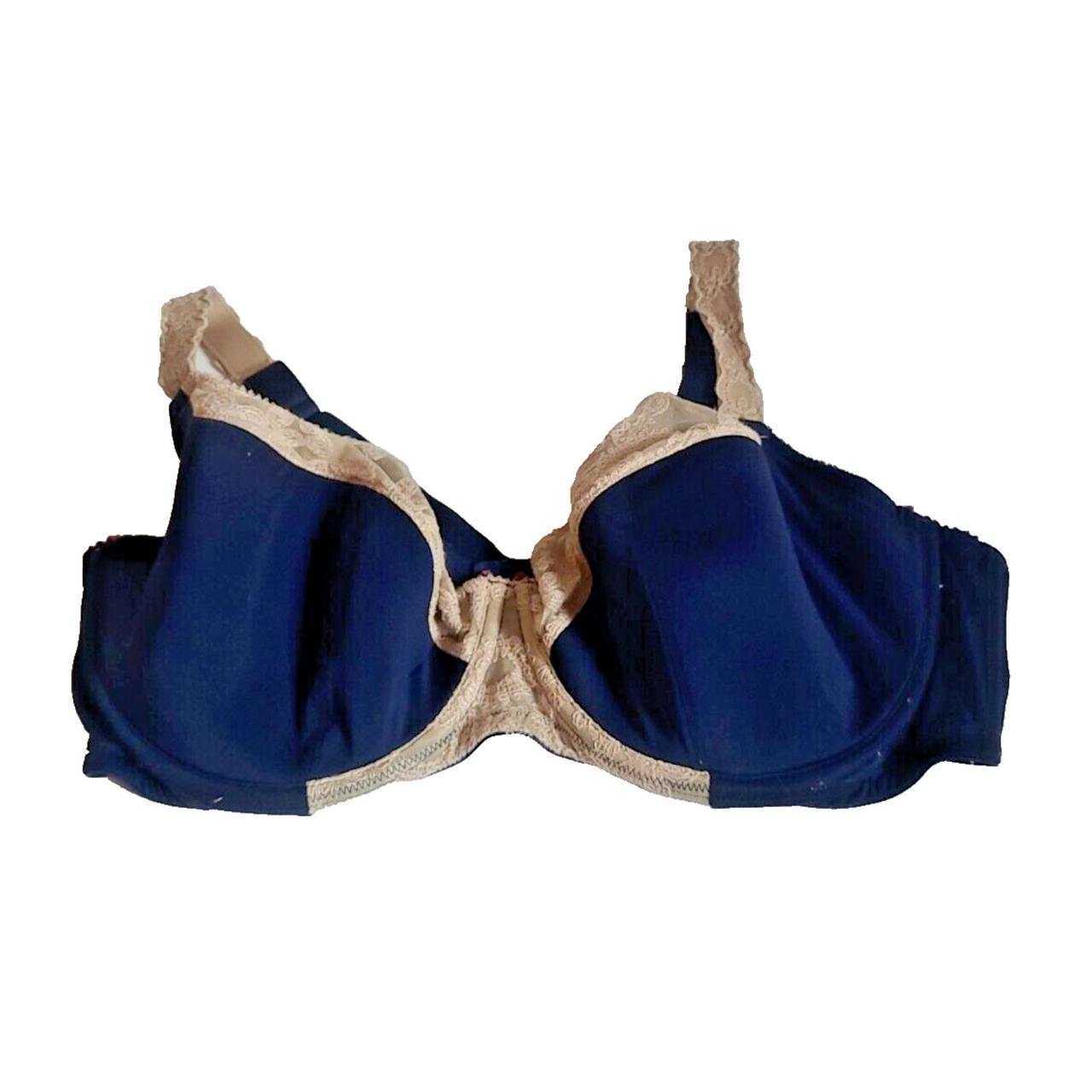 Cacique Navy Blue Full Coverage Adjustable Straps... - Depop