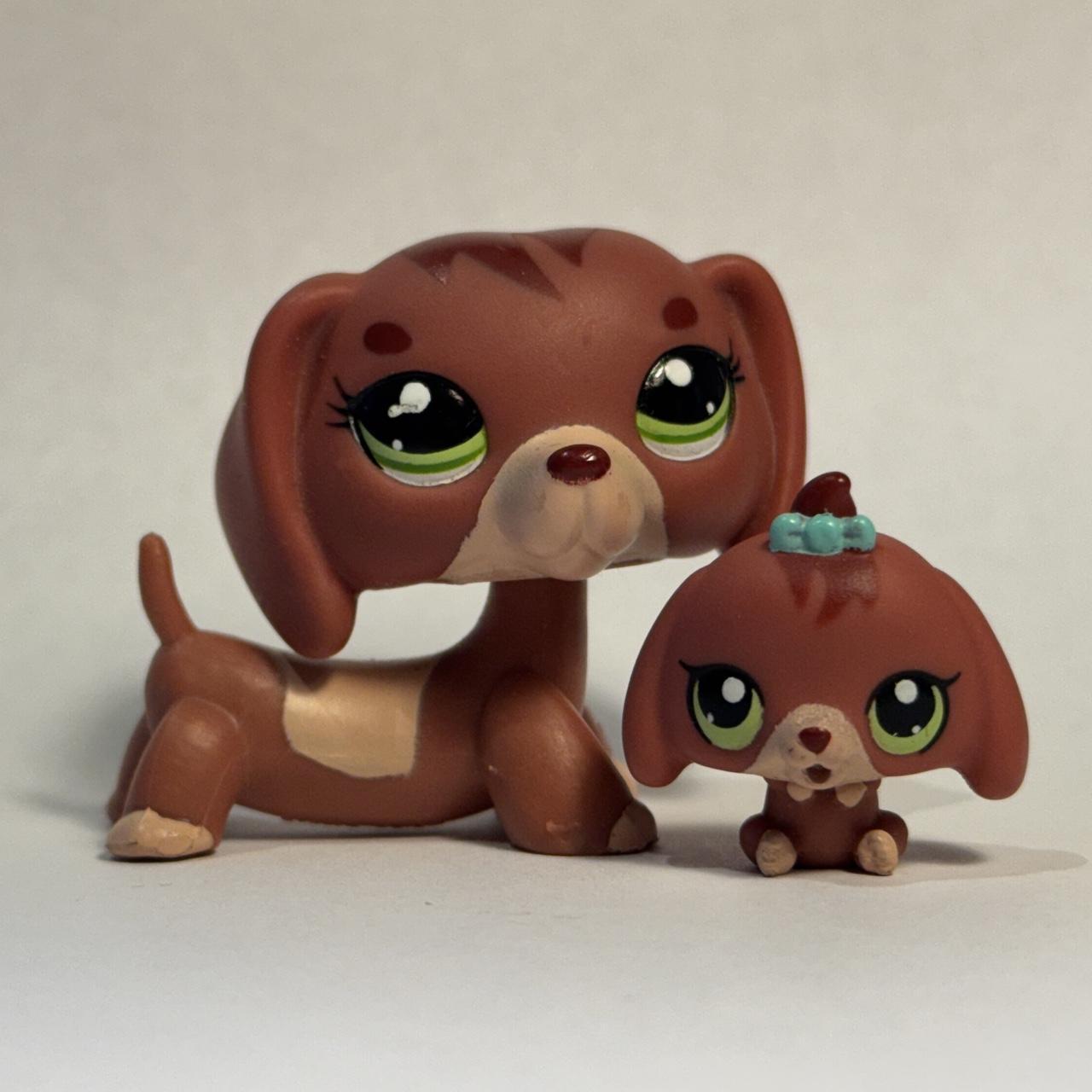 LPS Rare Authentic Brown Dachshund Mommy & Baby... | Depop