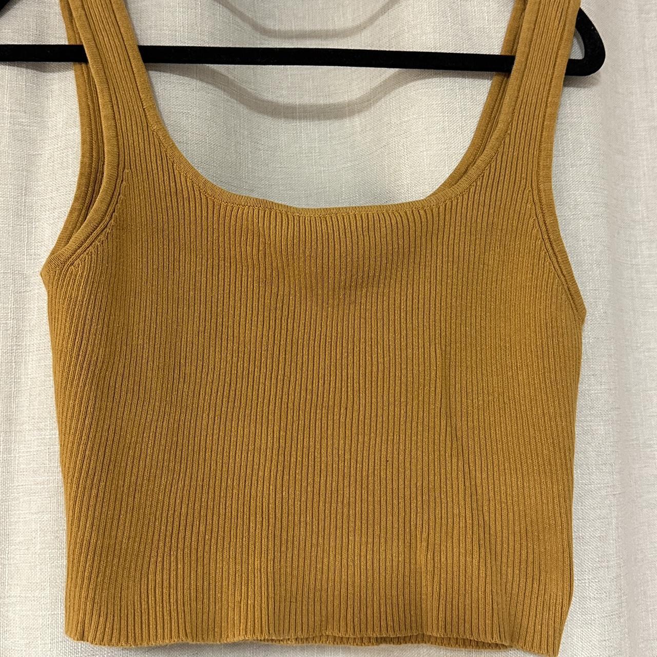 GHANDA MUSTARD SINGLET TOP hardly ever worn Size M - Depop