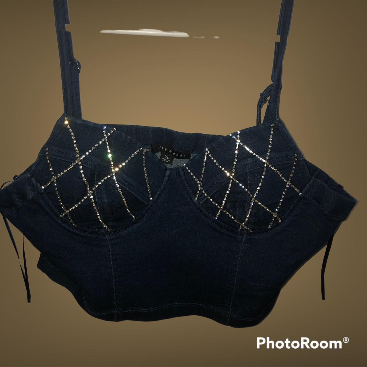 Size XL gemstones crop top! brand new without... - Depop