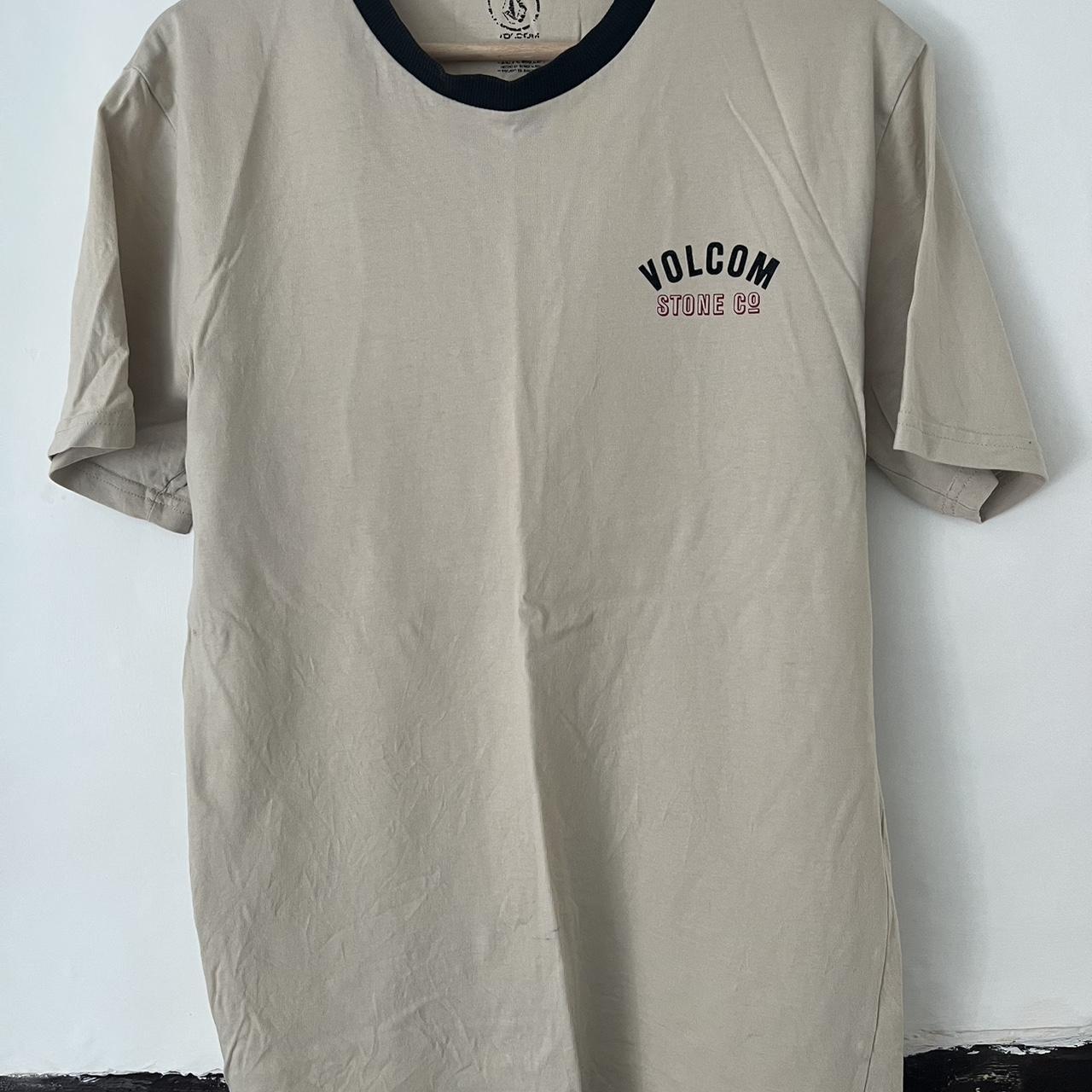 Volcom Stone Co. Tan Beige Tshirt Size Medium in... - Depop