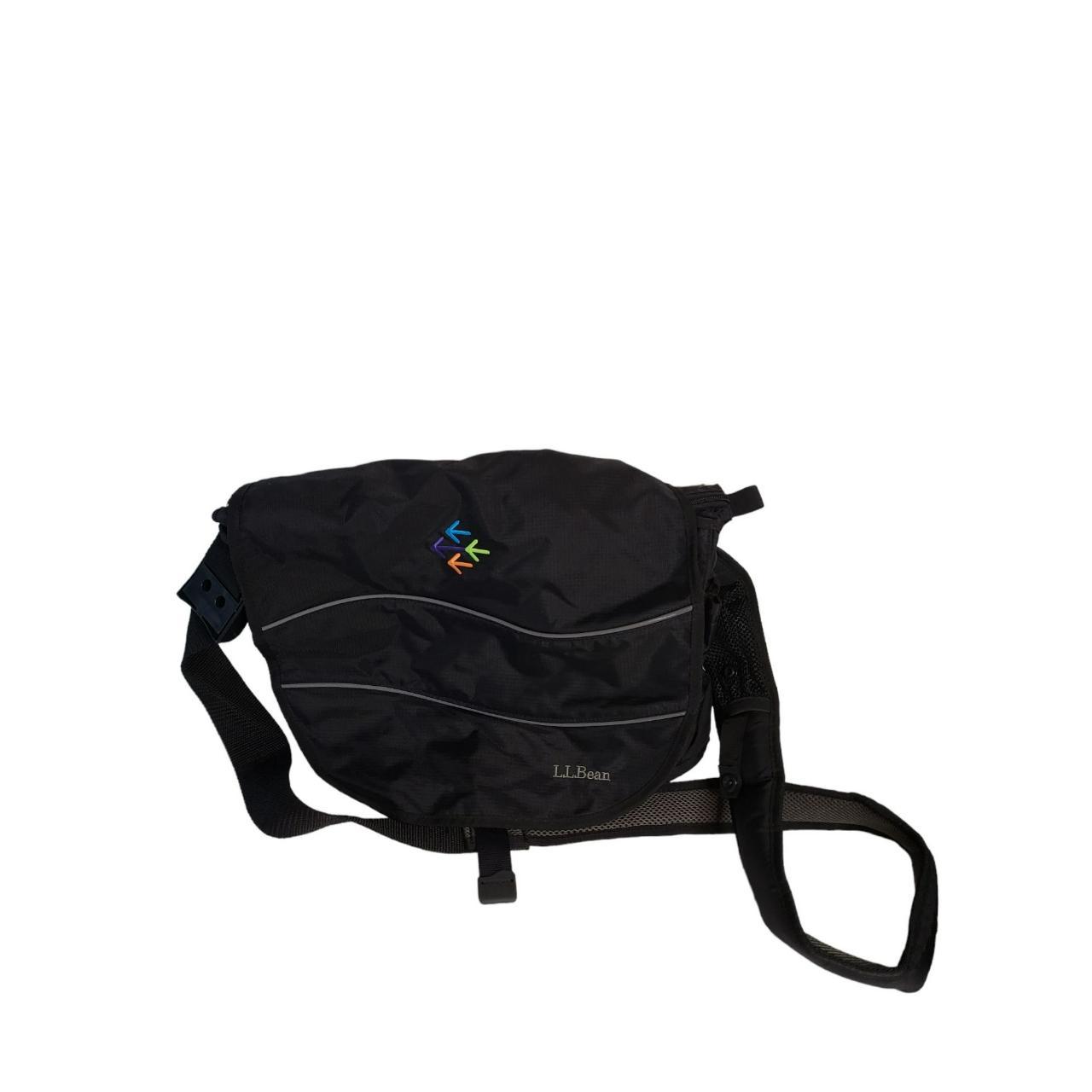 LL Bean Black Messenger Bag Medium shoulder... - Depop