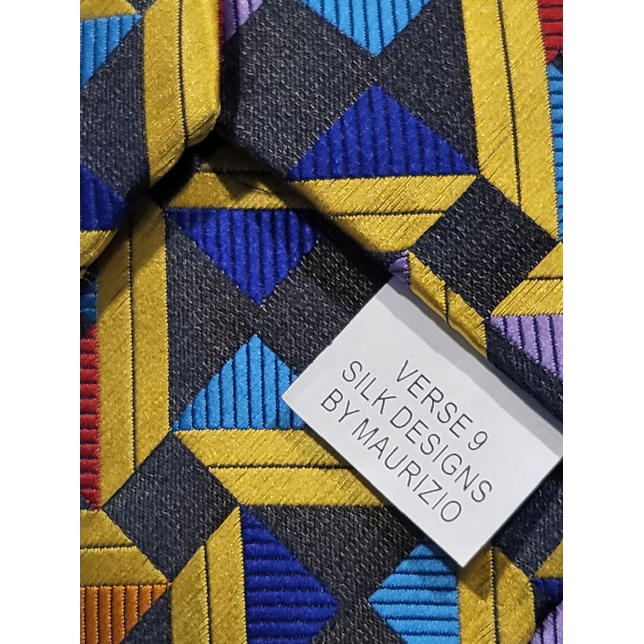 Verse 9 IX Silk Necktie Geometric Multicolor By... - Depop