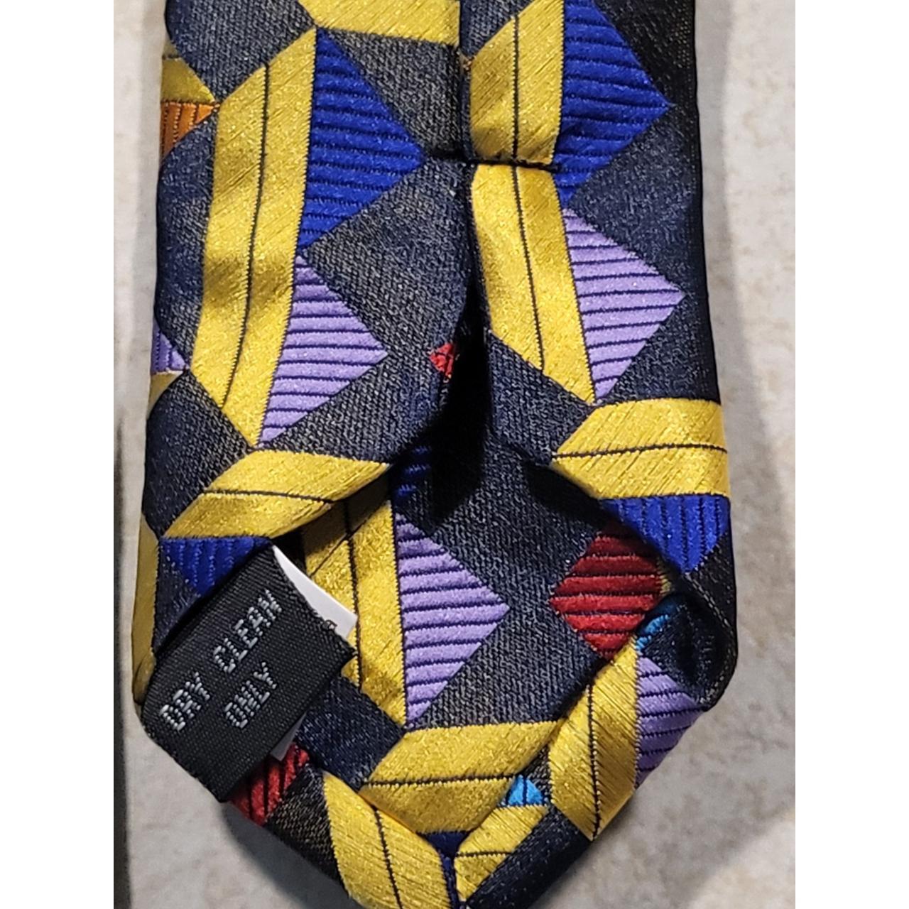 Verse 9 IX Silk Necktie Geometric Multicolor By... - Depop