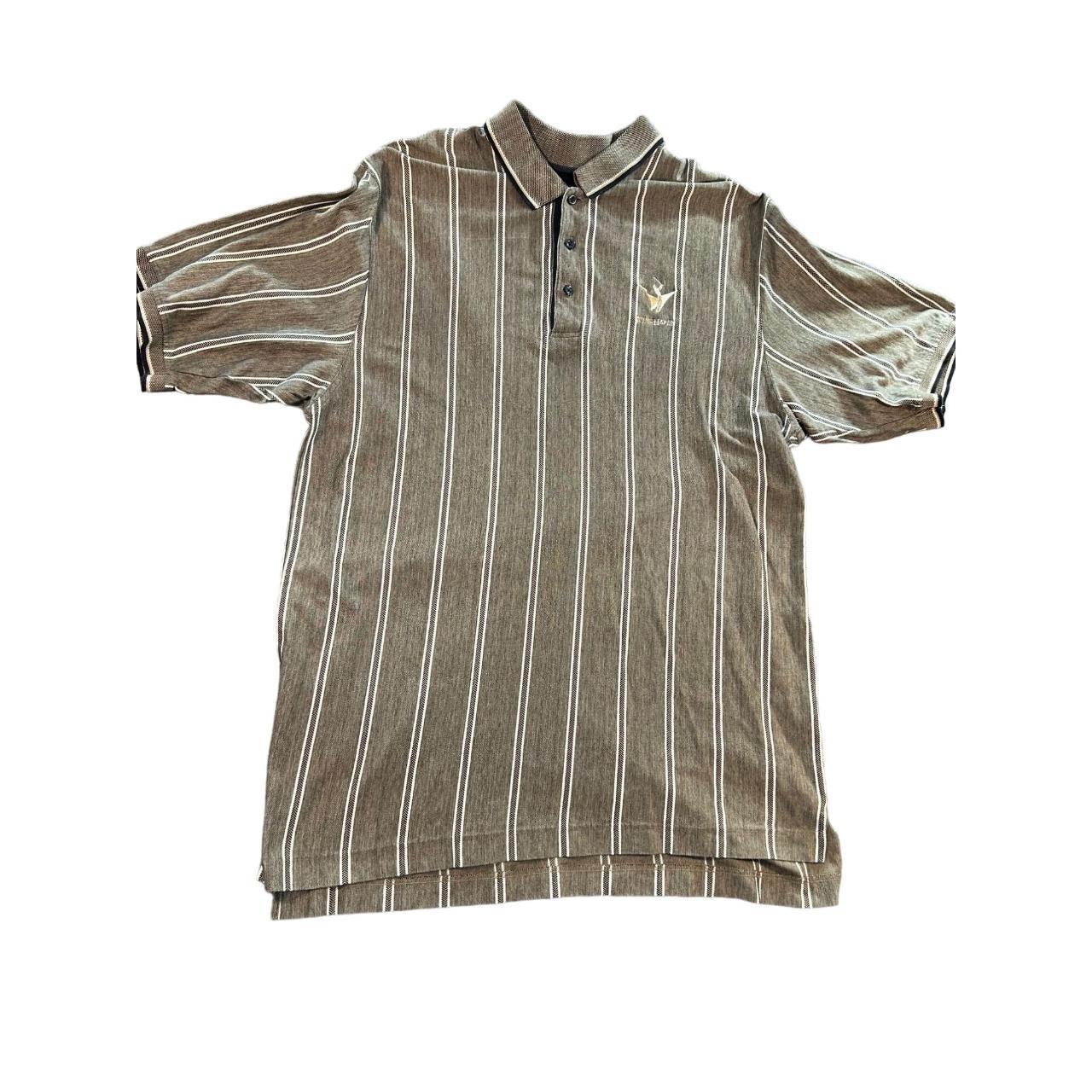 PGA Tour Wing Haven Golf Polo Men Sz XL Striped... - Depop
