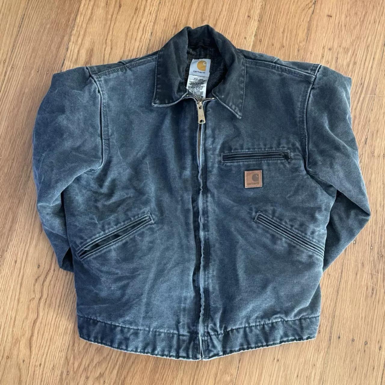 SMALL Vintage Carhartt Detroit Jacket J97 PTL Grey - Depop