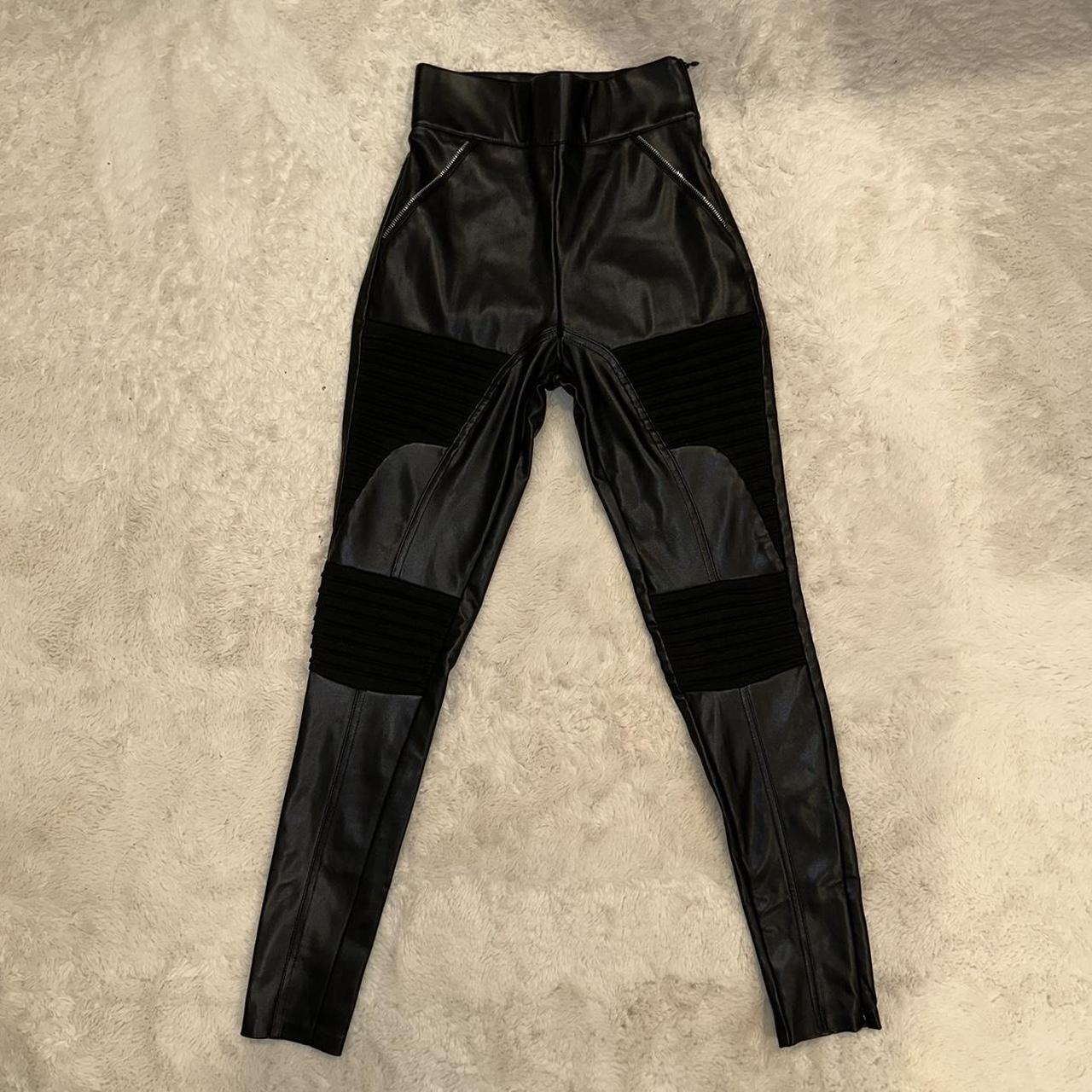 Vegan Leather & Suede Eibbed Legging. Worn once -... - Depop