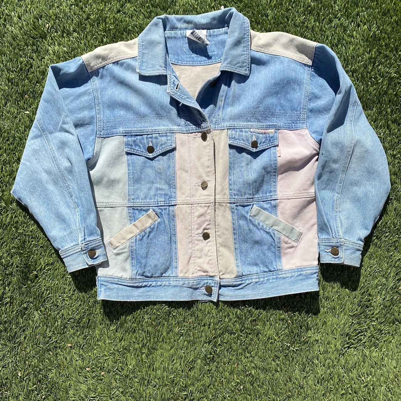 Vintage Together Patchwork Jean Jacket. Condition:... - Depop