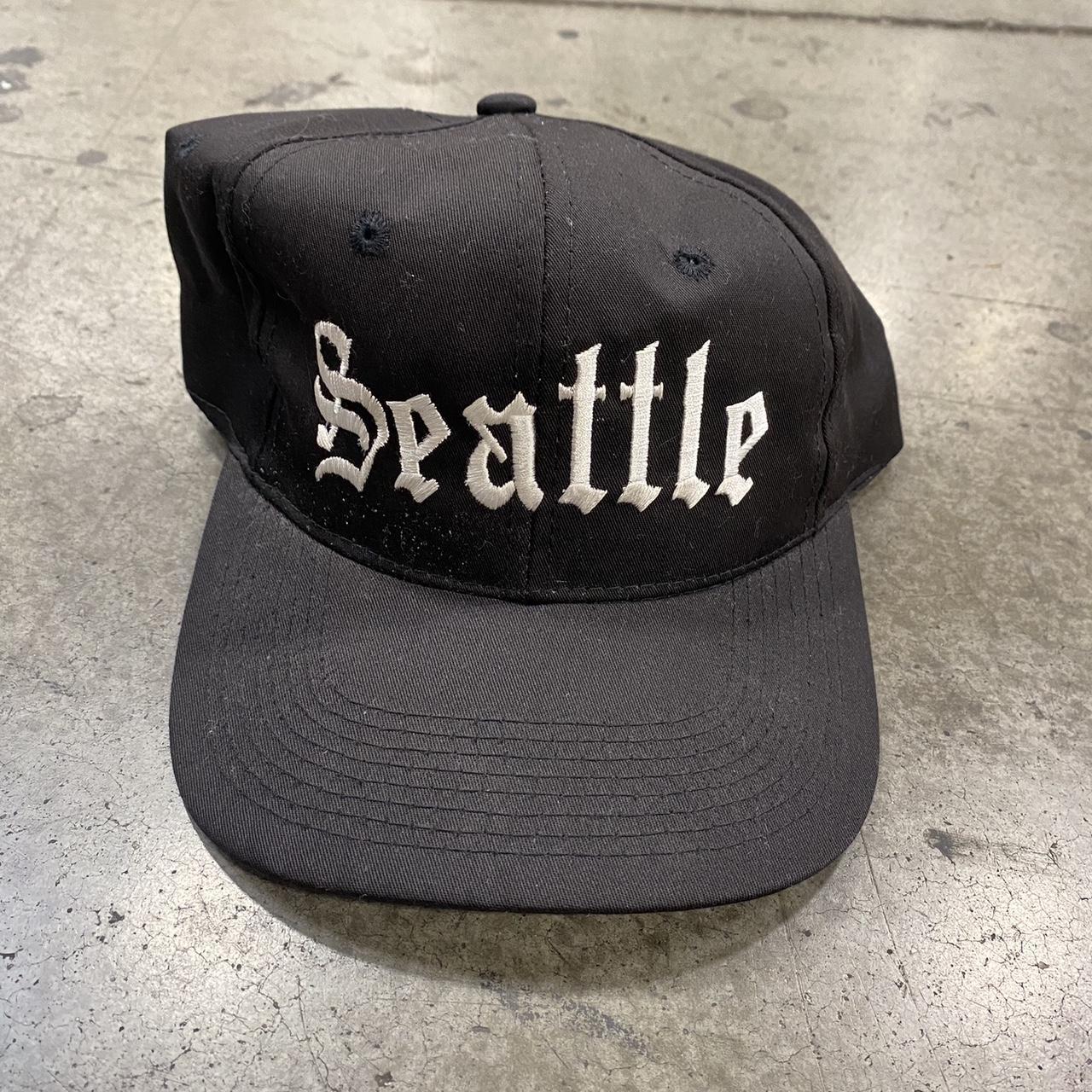 Vintage 90s Seattle Old English SnapBack Condition:... - Depop
