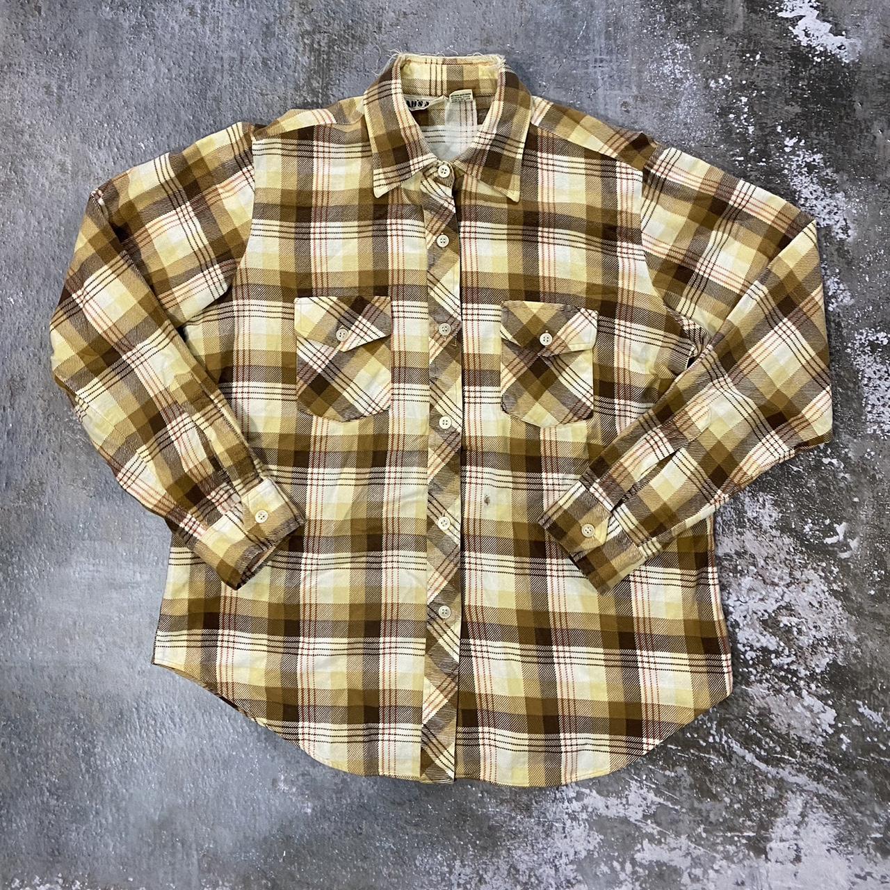 70s - 80s Distressed Flannel shirt! This shirt is so... | Depop