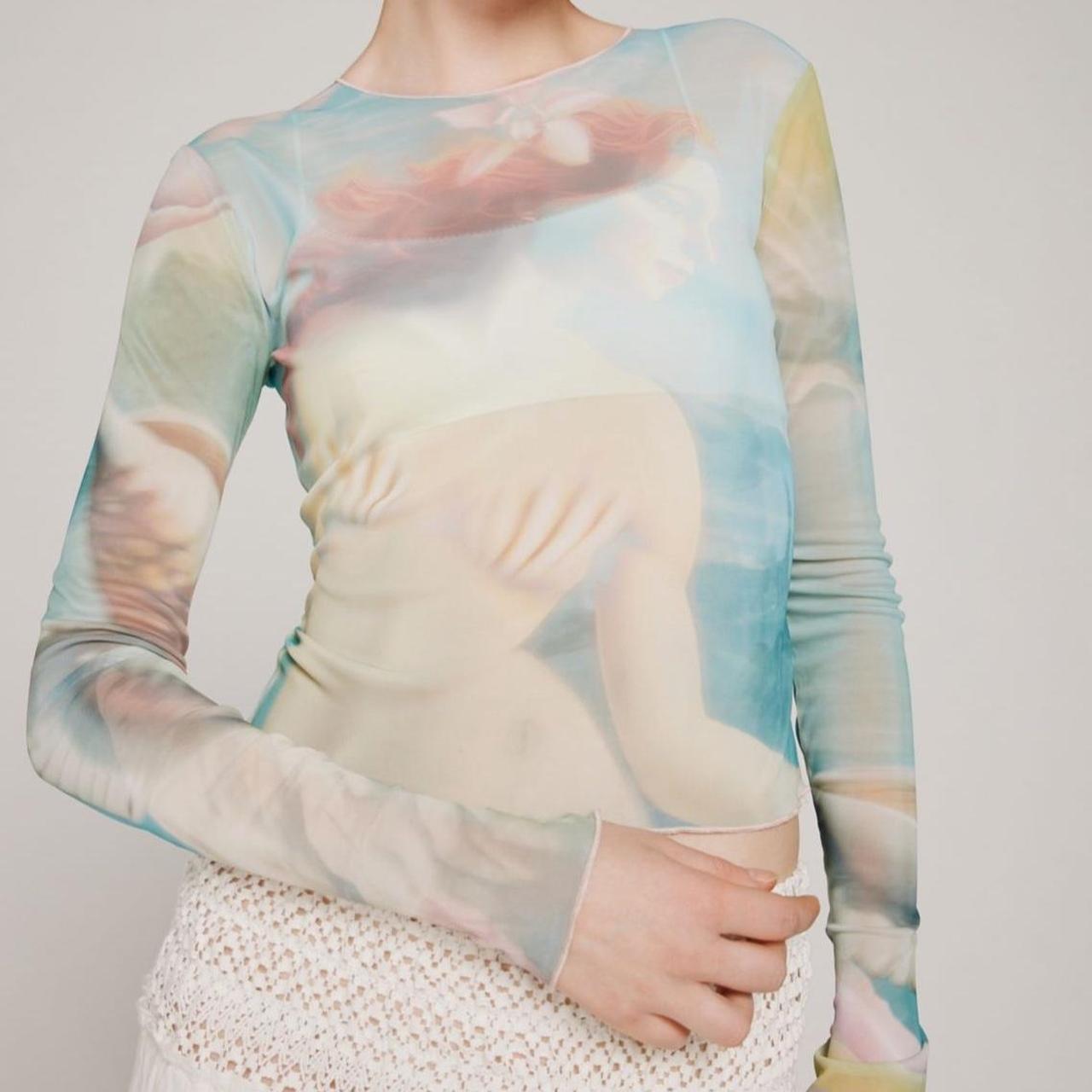 kimchi blue mimi mesh long sleeve never worn... - Depop