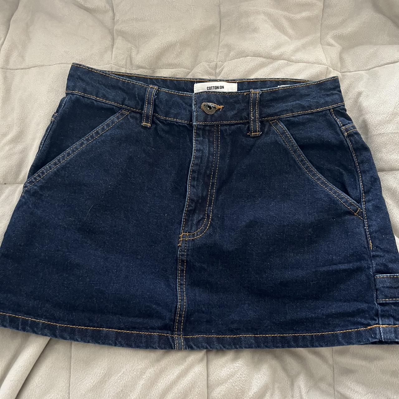 Cotton On Dark Denim Mini Skirt Size 8 Brand New Depop