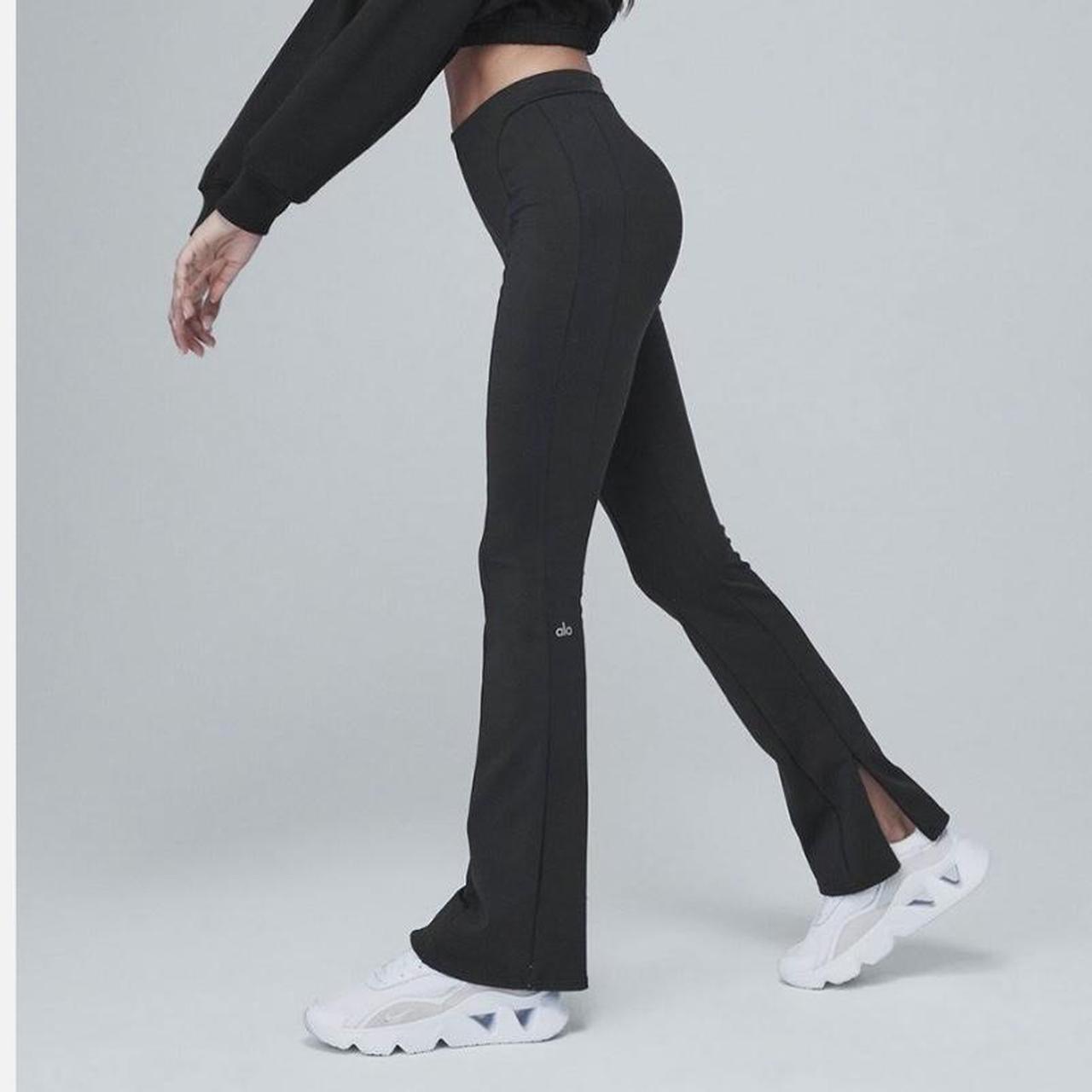 alo high waist zip it flare split leggings only... - Depop