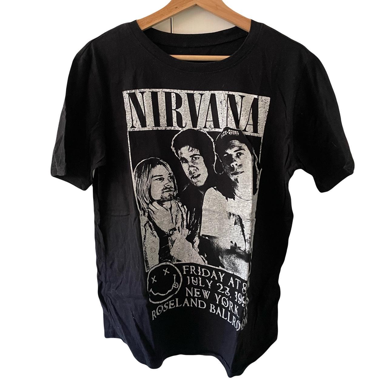 Nirvana black cotton t-shirt #grunge - Depop