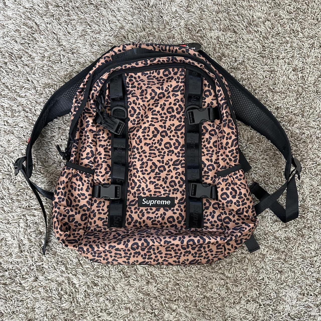 Supreme Leopard Print Backpack -never worn -perfect... | Depop