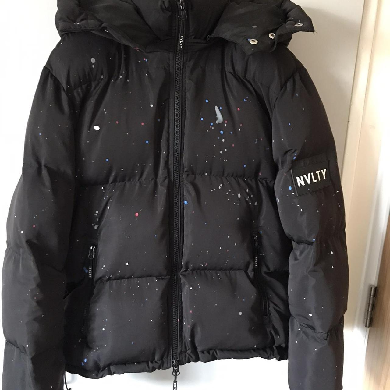 Men’s NVLTY PAINT PUFFER JACKET - BLACK RRP:... - Depop