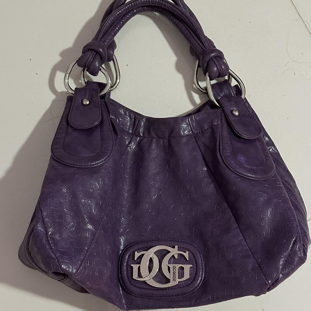 Guess purple vintage hobo bag - perfect exterior -... - Depop