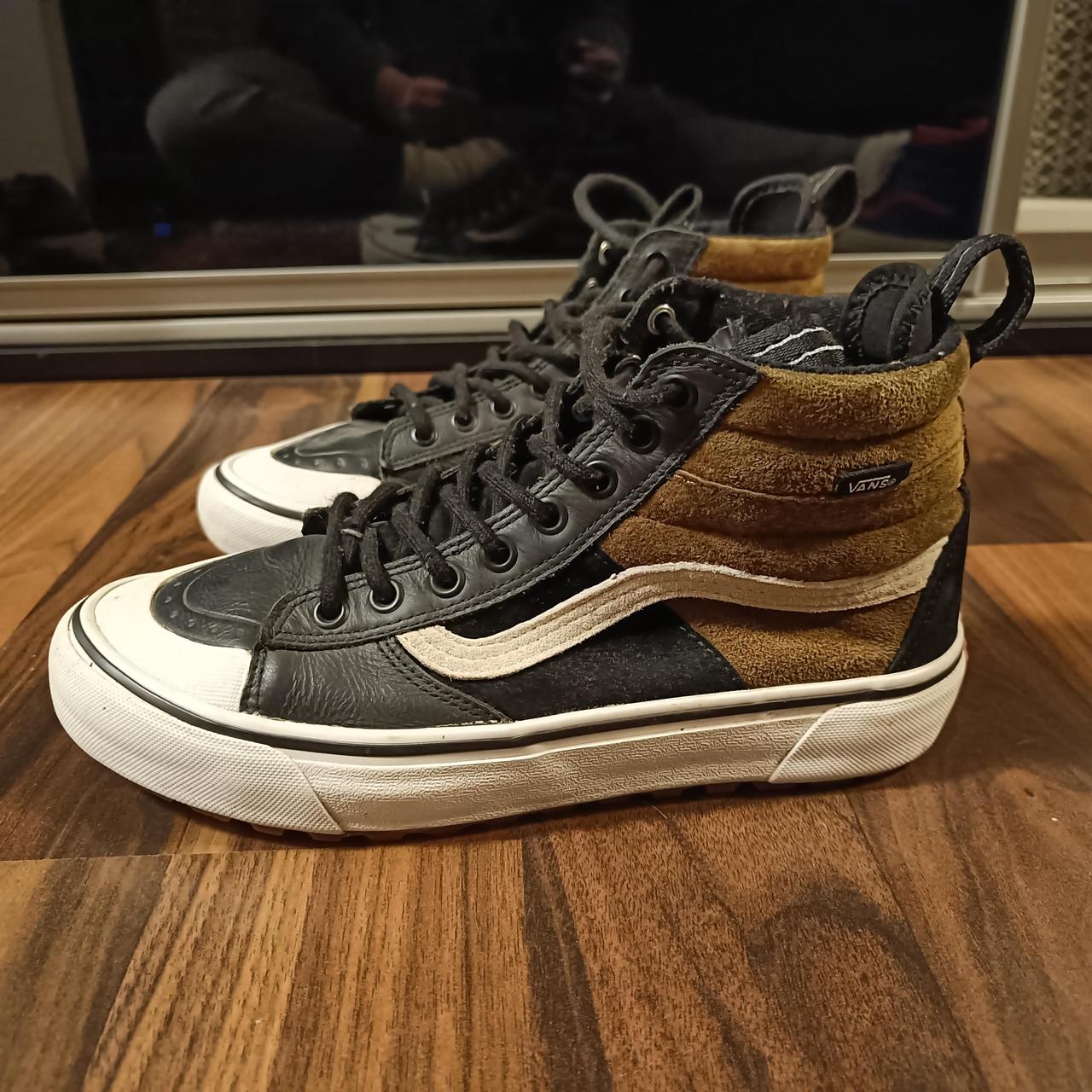 Vans black and tan high tops Size UK7 - Depop