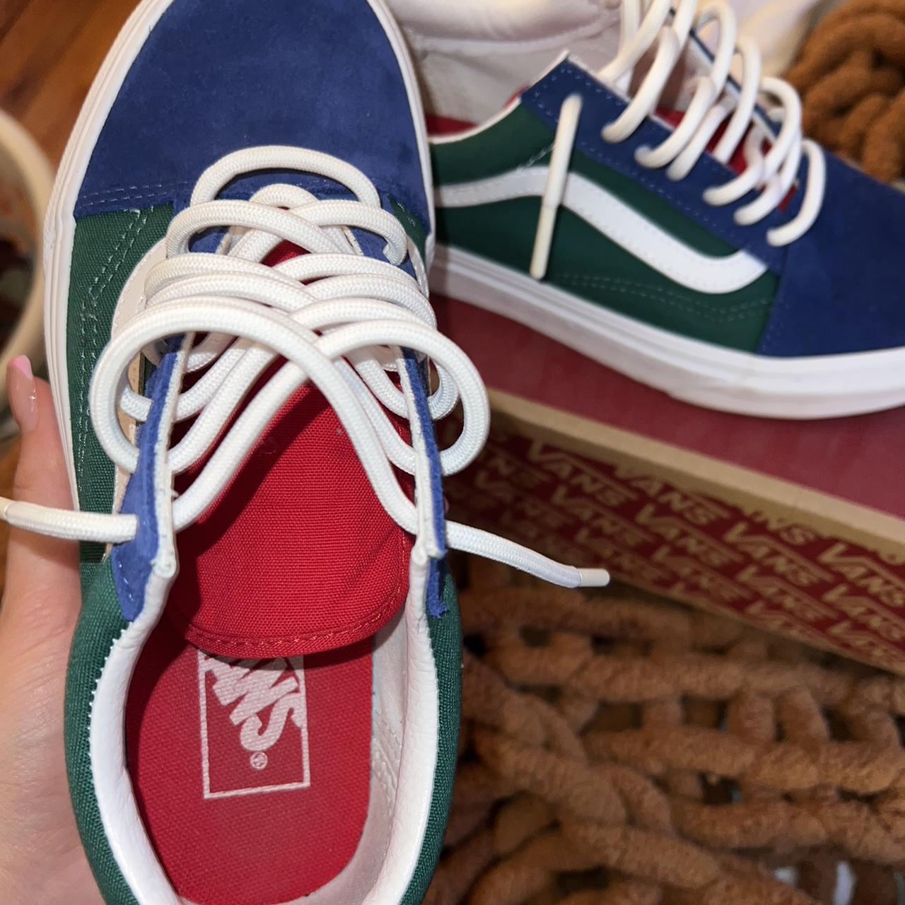 Colorful old skool vans - size 7 womens - only... - Depop