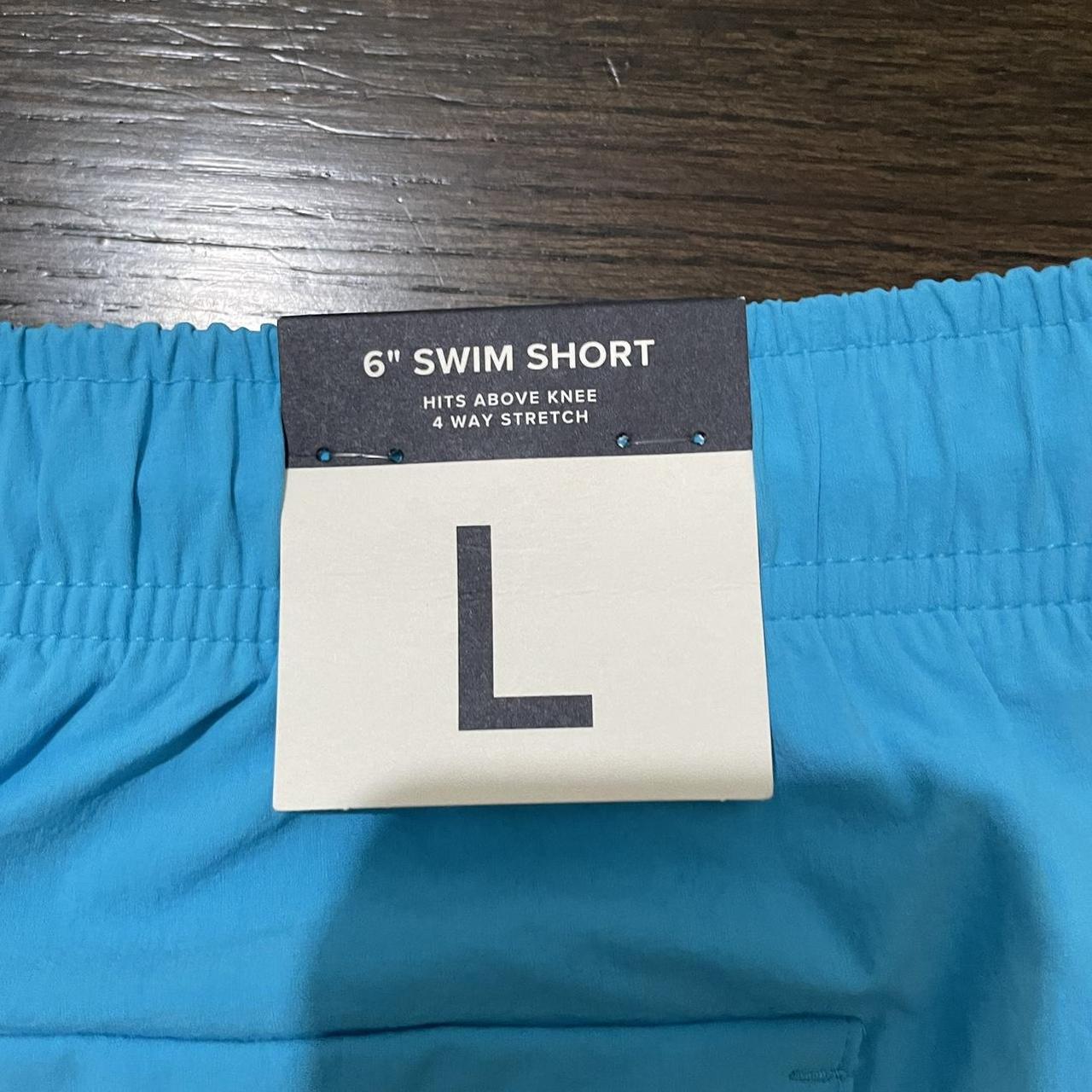 GAP Cyan Blue Swim Mesh Shorts Size: L, 6... - Depop