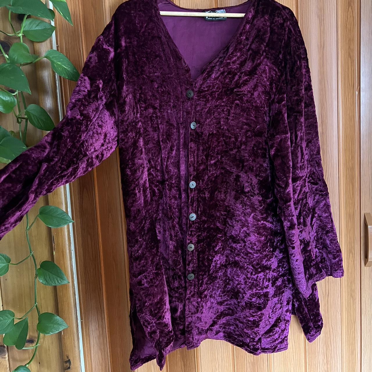 Vintage crushed velvet cardigan. Very Stevie Nicks.... - Depop
