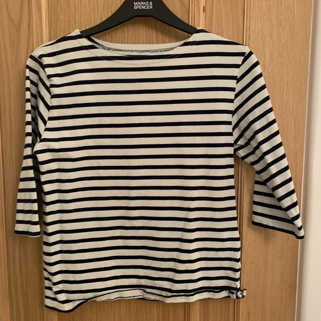 Parisian french 3/4 sleeve striped top Only worn a... - Depop