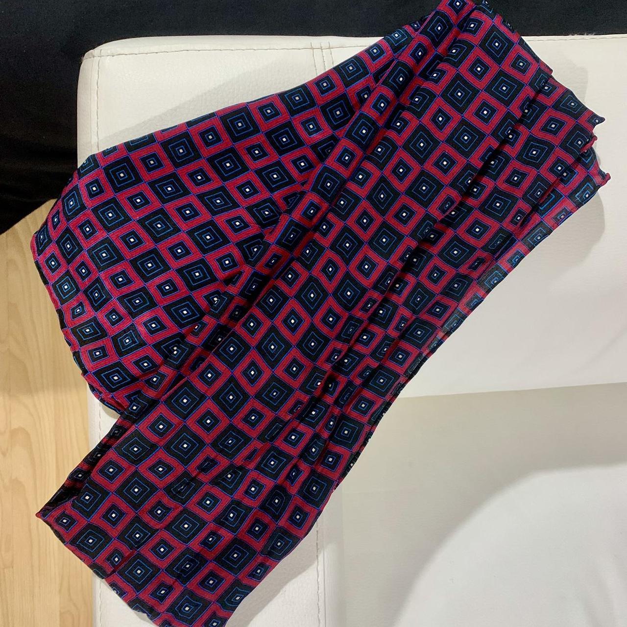 100% Silk Scarf. 60s. #burgundy #silk #scarf #men... - Depop