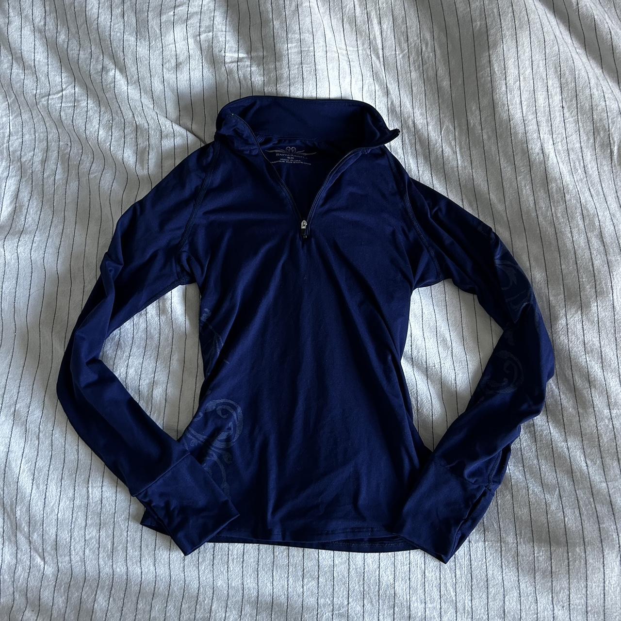 Snow angel navy half zip ski top with details on... - Depop