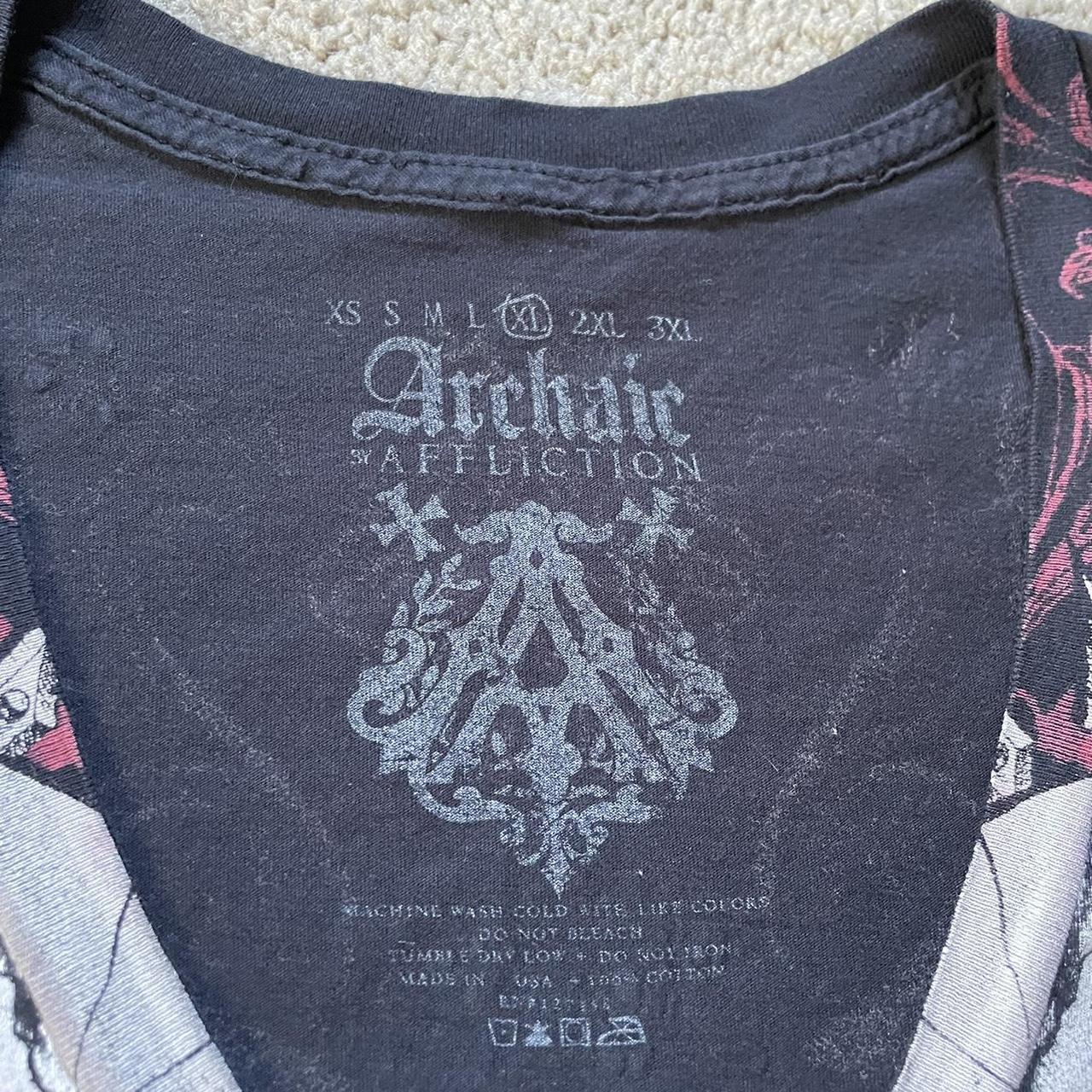 Vintage Y2K grunge affliction archaic womens tee... - Depop