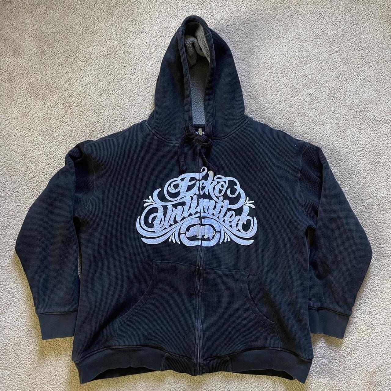 Vintage Y2K Ecko Unltd lined zip up hoodie... - Depop