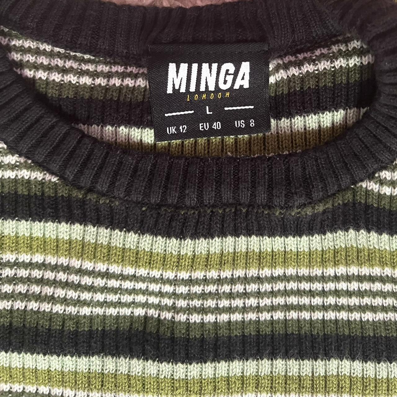 Minga London ribbed long sleeve striped top with... - Depop