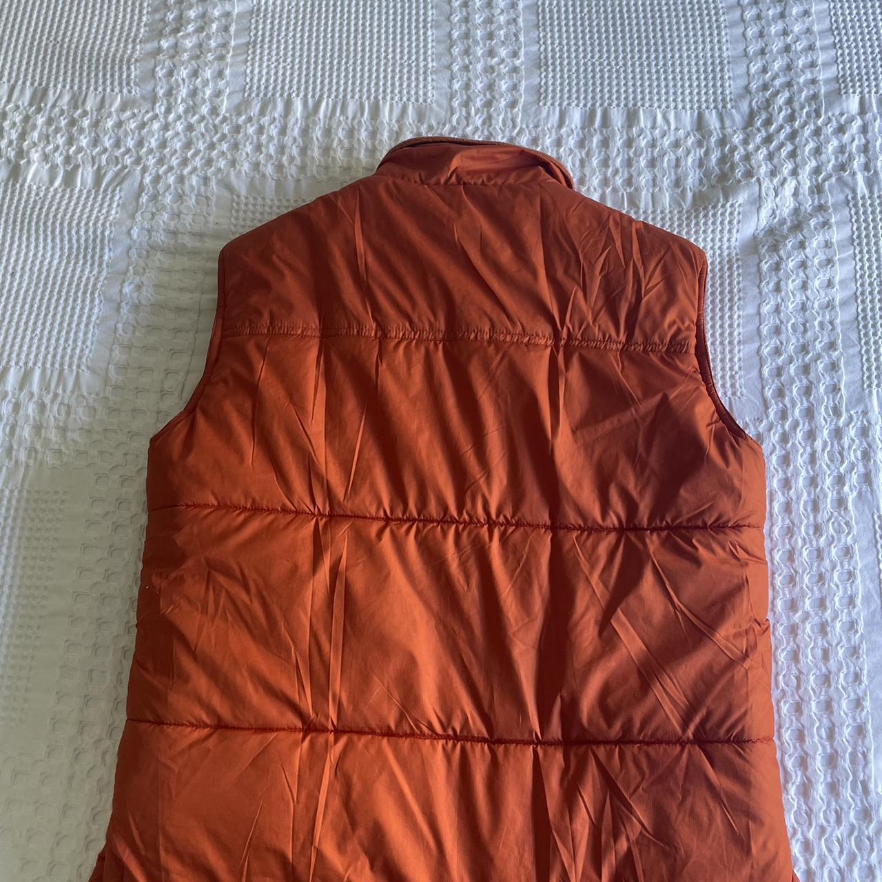 Rare Woodland Orange puffer vest size medium great... - Depop