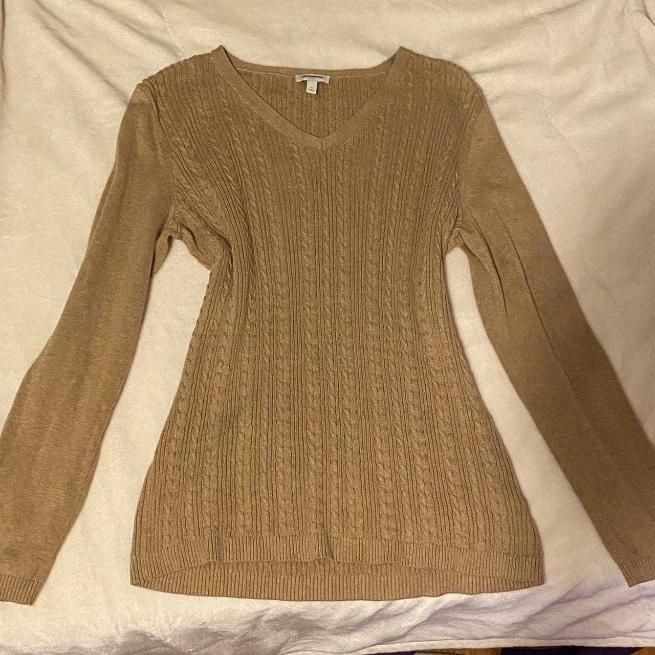 cute and simple brown sweater! sized small but fits... - Depop
