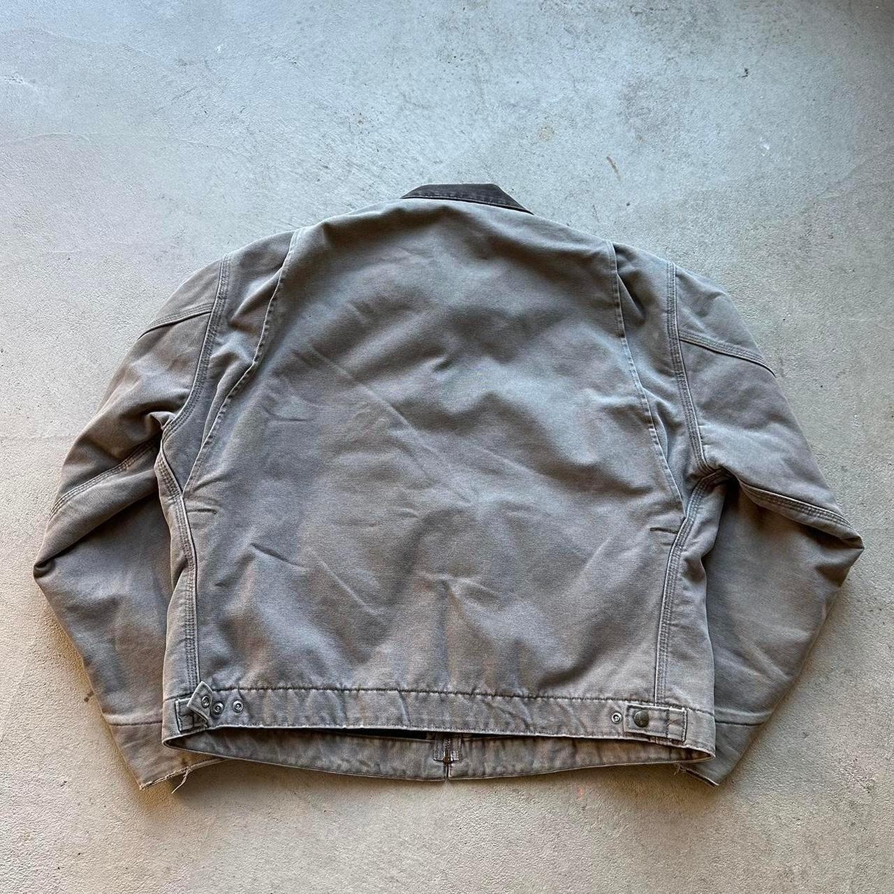 Vintage Carhartt Grey Detroit Jacket •Size men's... - Depop