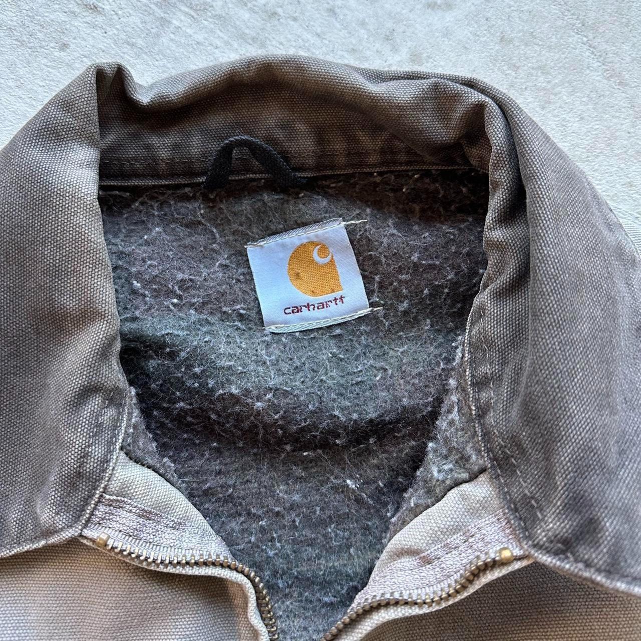 Vintage Carhartt Grey Detroit Jacket •Size men's... - Depop