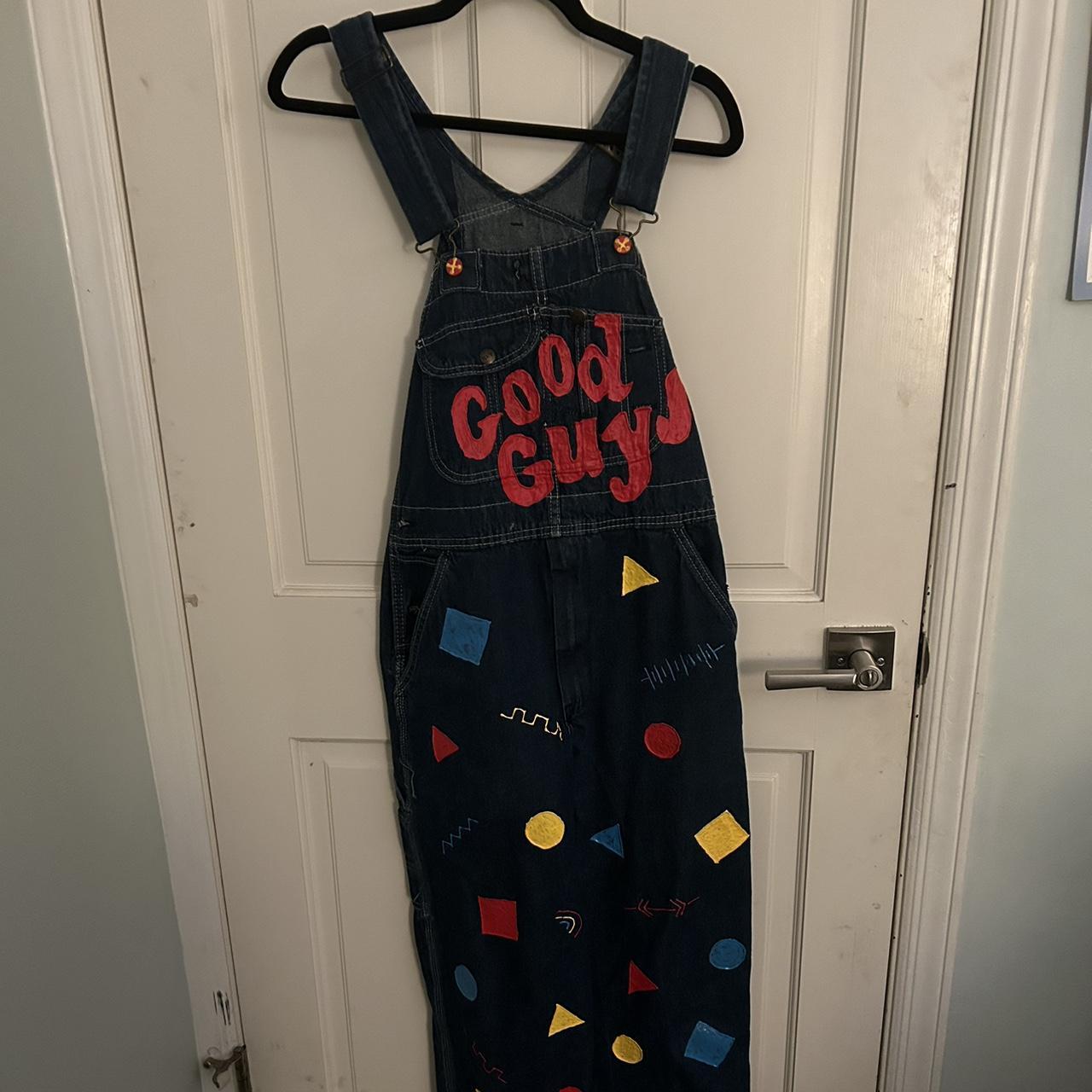 Chucky overalls, size medium. Designs made with... - Depop