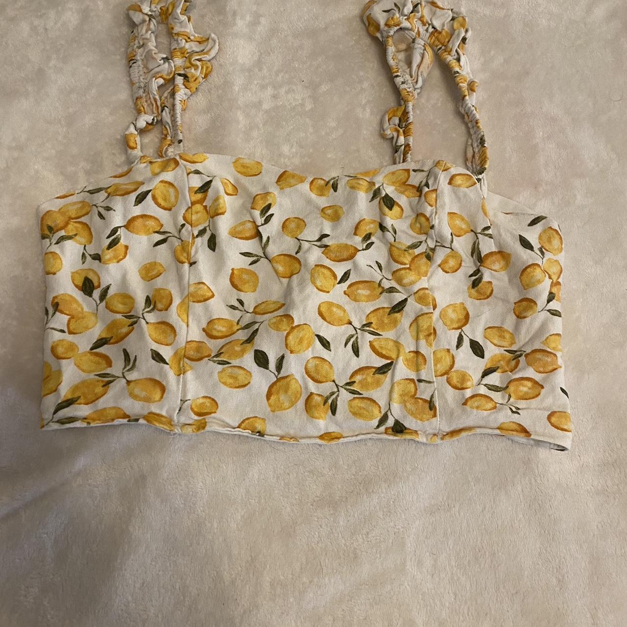 Lemon crop top! Super cute and summery. Just too big... - Depop