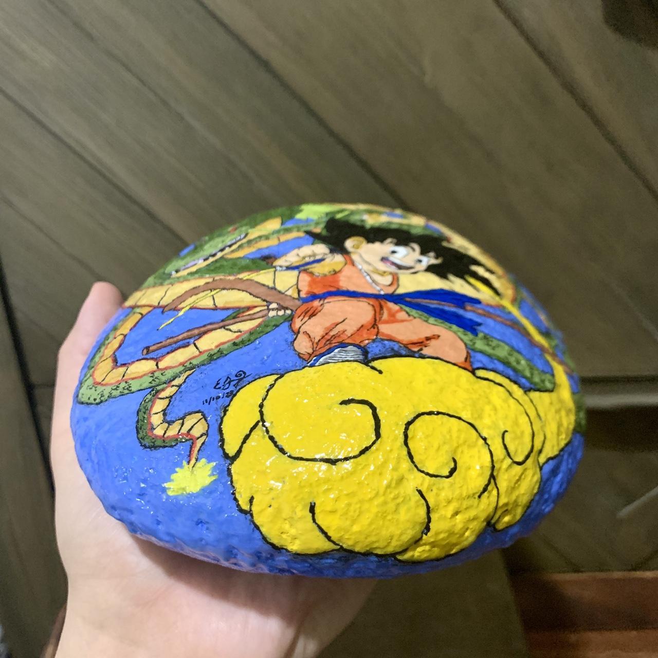 Dragon Ball Goku Shenron Rock Painting 5 lb • Brand... | Depop