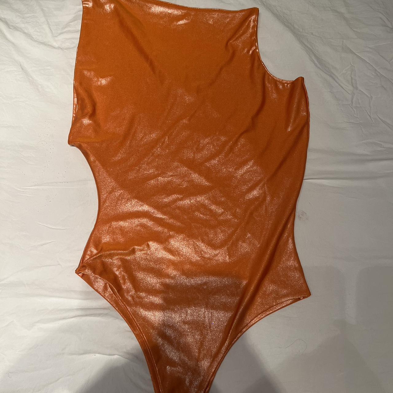 Women's Orange Bodysuit | Depop