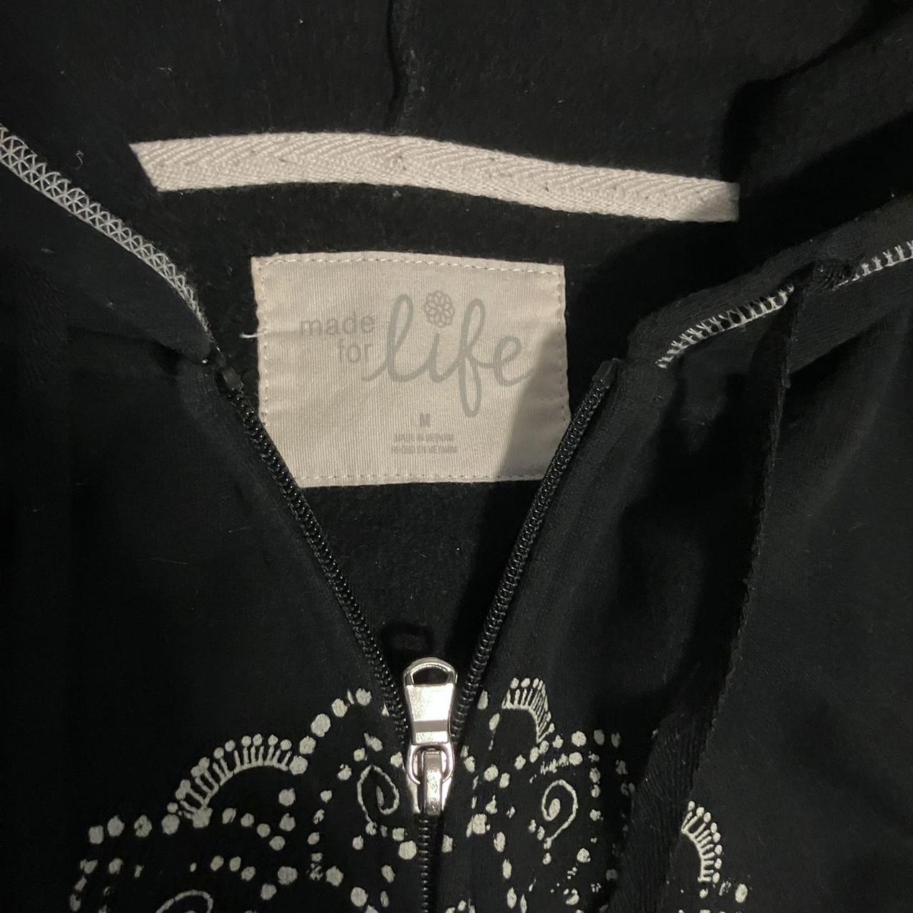 Grunge gothic emo mcbling y2k black and white zip up... | Depop