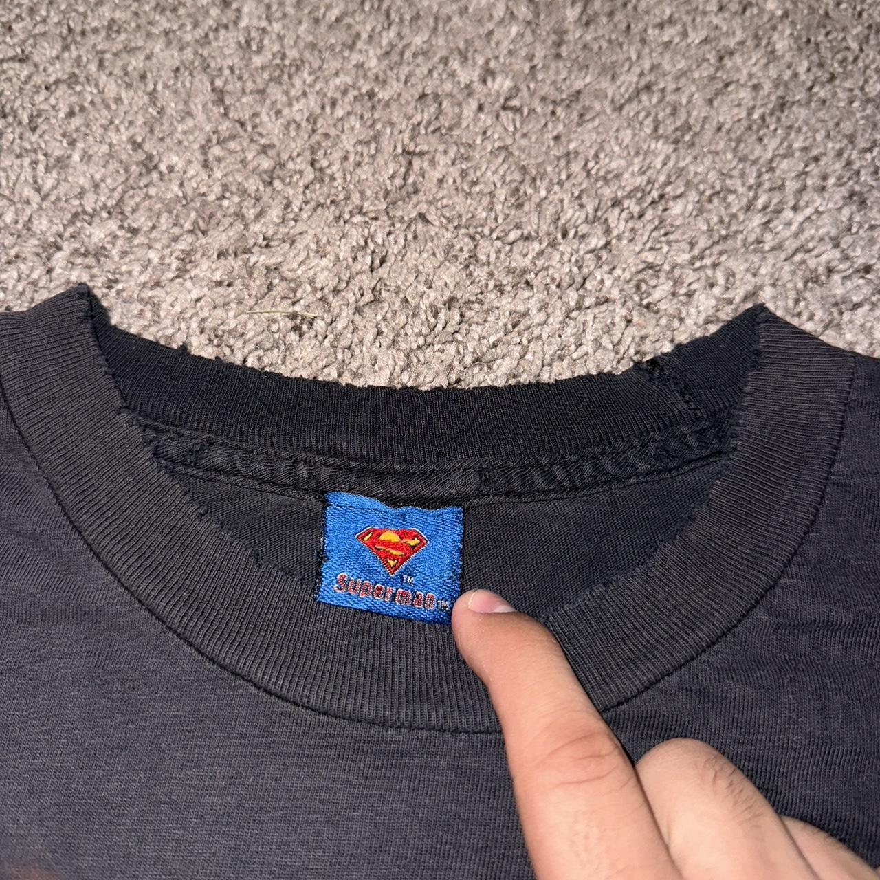 Vintage Faded Distressed Superman Tee Size: Large -... - Depop