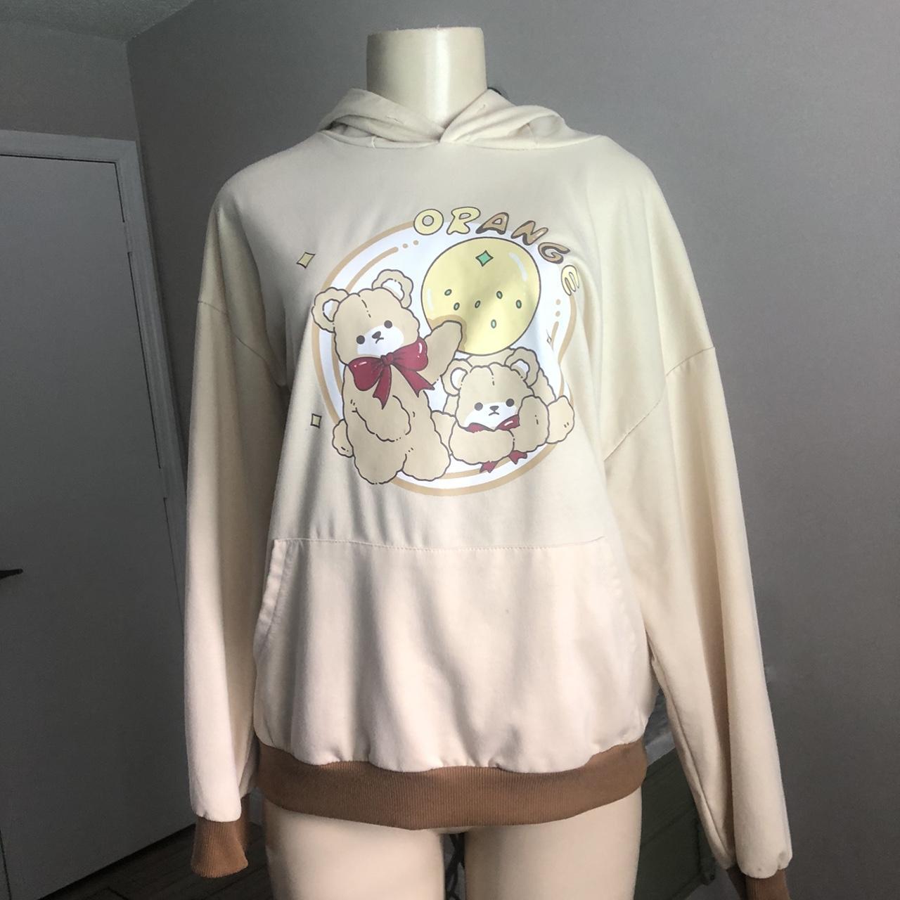 Japanese Harajuku Cutecore Kawaii Beige Cream Orange... - Depop