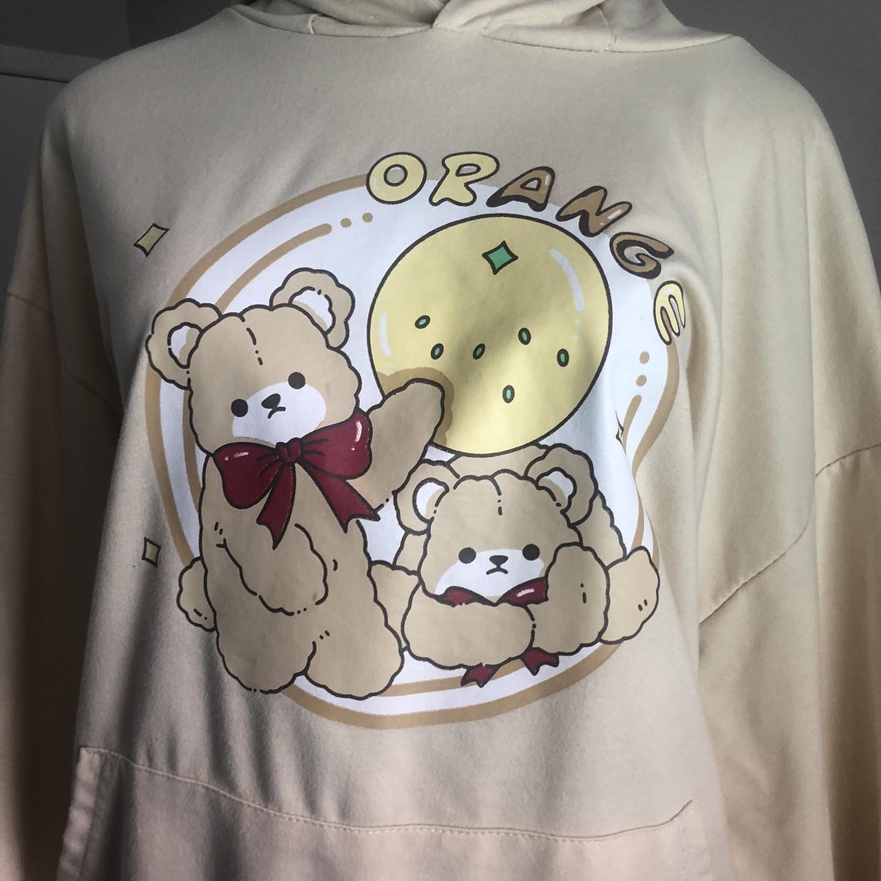 Japanese Harajuku Cutecore Kawaii Beige Cream Orange... - Depop