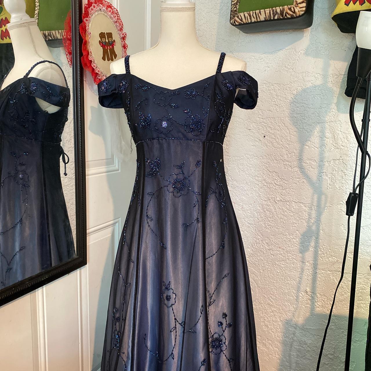 Vintage 90s 2000s Cache dress/gown Black and... - Depop