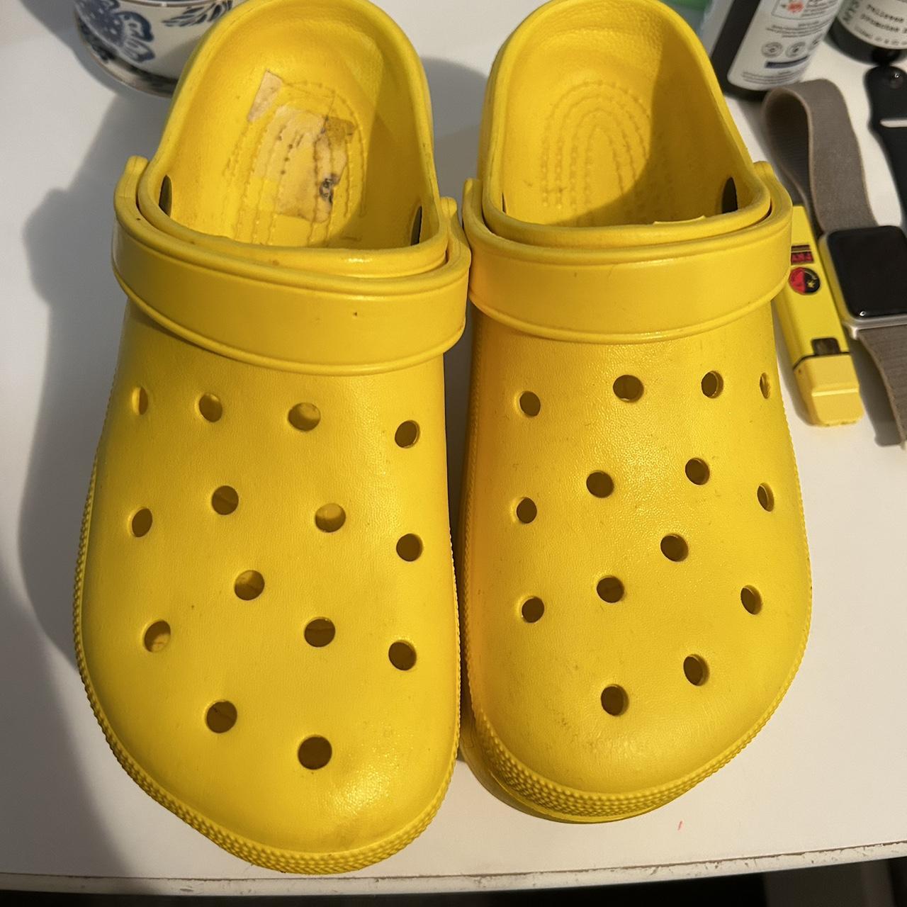 Yellow Hightop Crocs. They were a gift so i’m not... - Depop