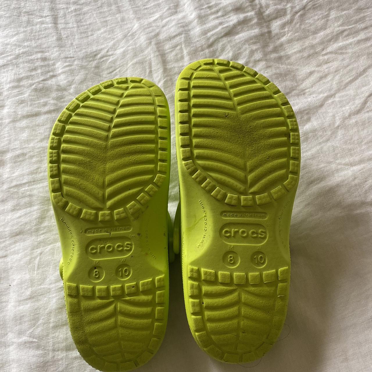 bright green crocs women’s 10/ men’s 8 - Depop