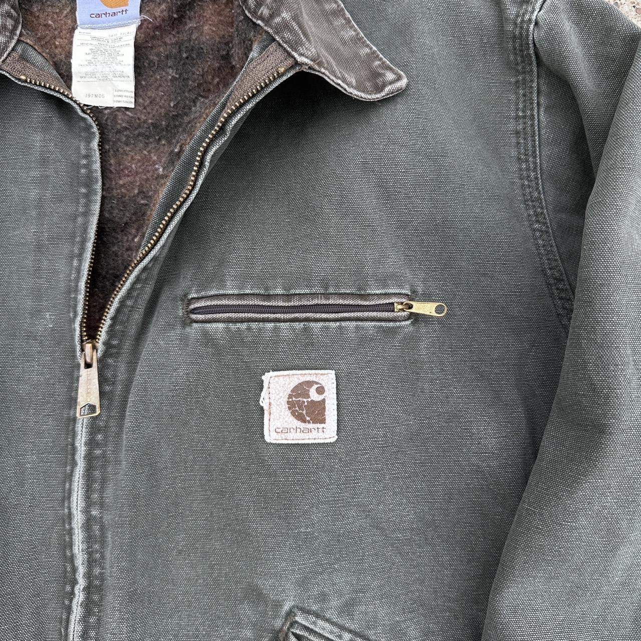 Faded Moss Green Detroit Carhartt jacket J97 MOS In... - Depop
