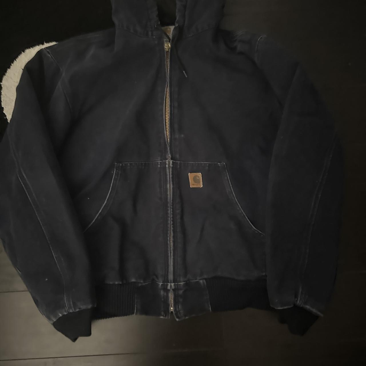 Faded Navy carhartt jacket J130 MDT In good,... | Depop