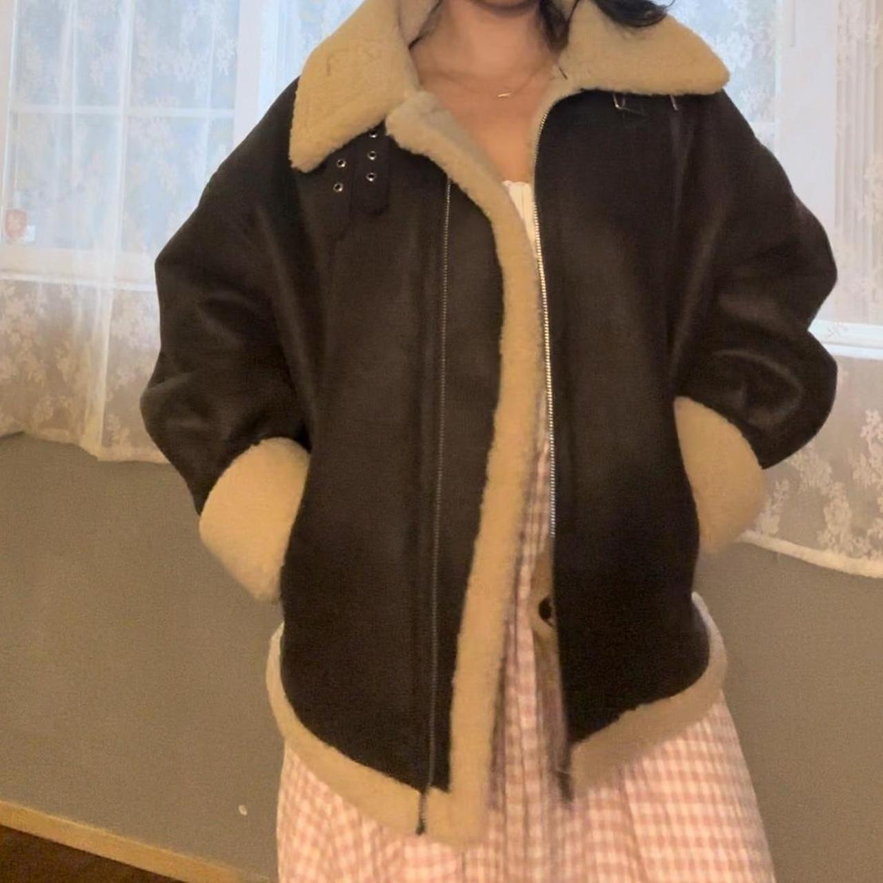 Mango oversized aviator jacket Worn twice - perfect... - Depop